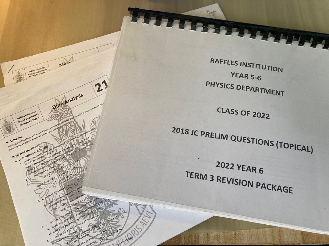 Raffles Physics T3 Revision Package (with Model Answers), Hobbies & Toys, Books & Magazines ...