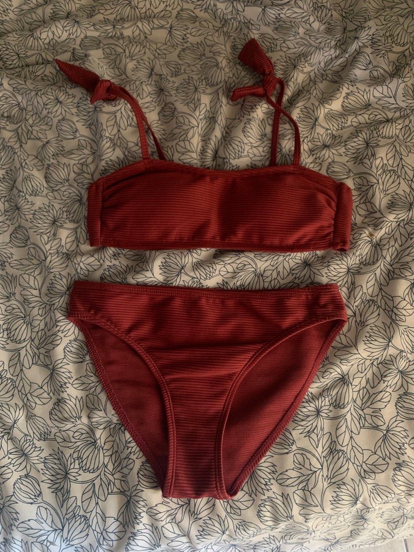 Red Lovi Poe x Bench Ribbed Bikini on Carousell