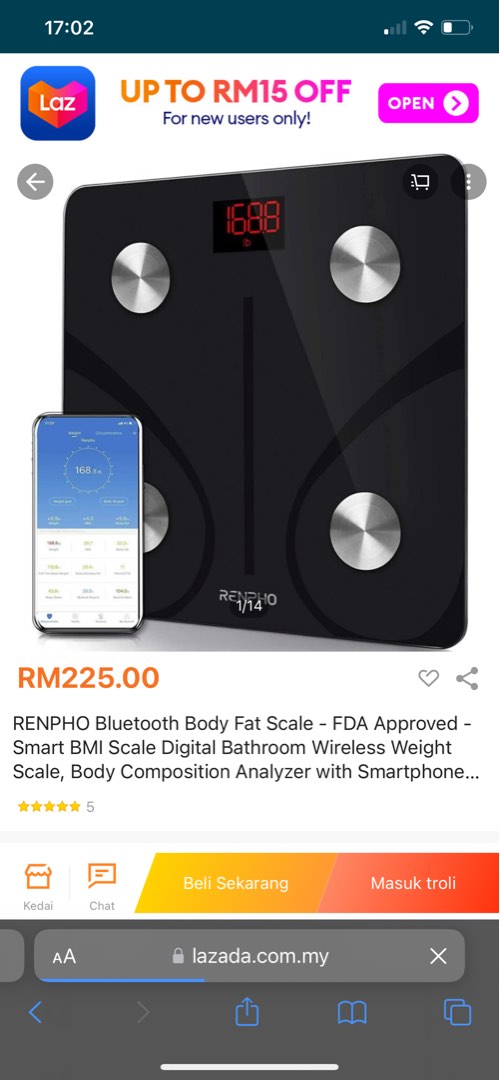 RenPho Weight Scale, Health & Nutrition, Health Monitors & Weighing ...