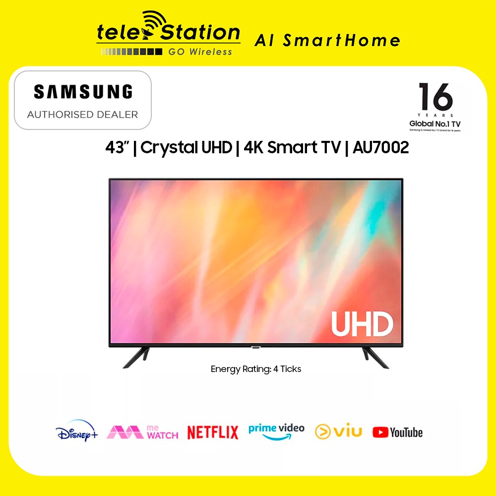 SAMSUNG 43" AU7002 UHD 4K Smart TV (2022) 4 Ticks, TV & Home Appliances ...