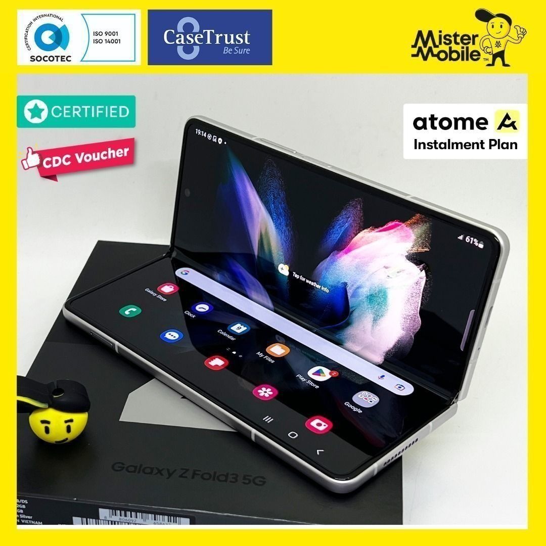 Samsung Galaxy Z Fold 3 5G 512 512GB Beige Local Used Set, Mobile ...