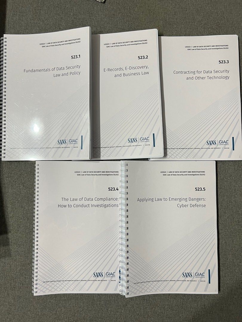 SANS GIAC GLEG Law of Data Security 2022, Hobbies & Toys, Books ...