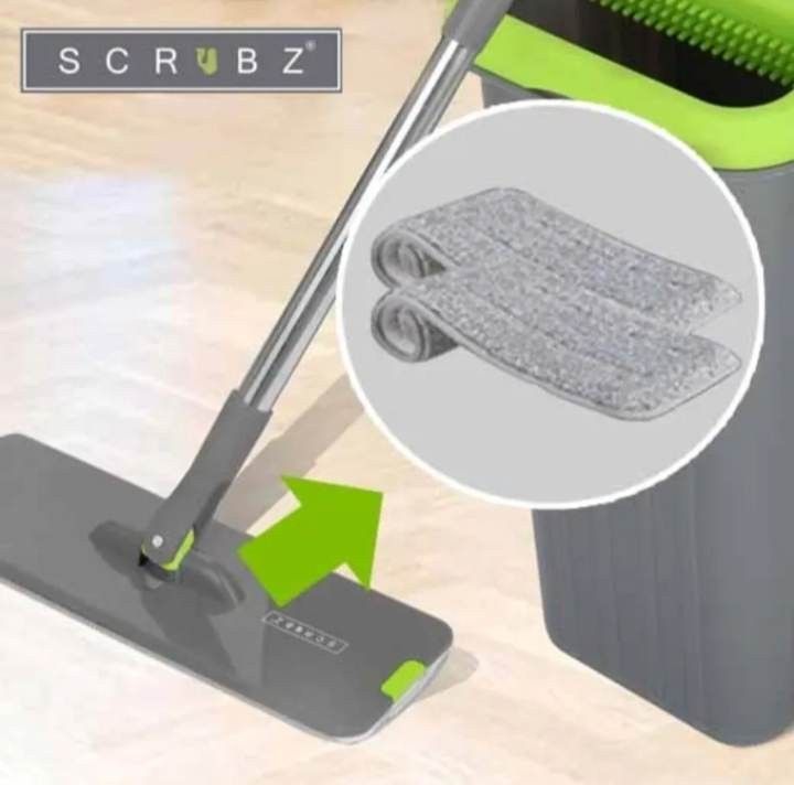 SCRUBZ Flat Mop Refill 32cm {set of 2} Microfiber | Easy Grip | Heavy ...