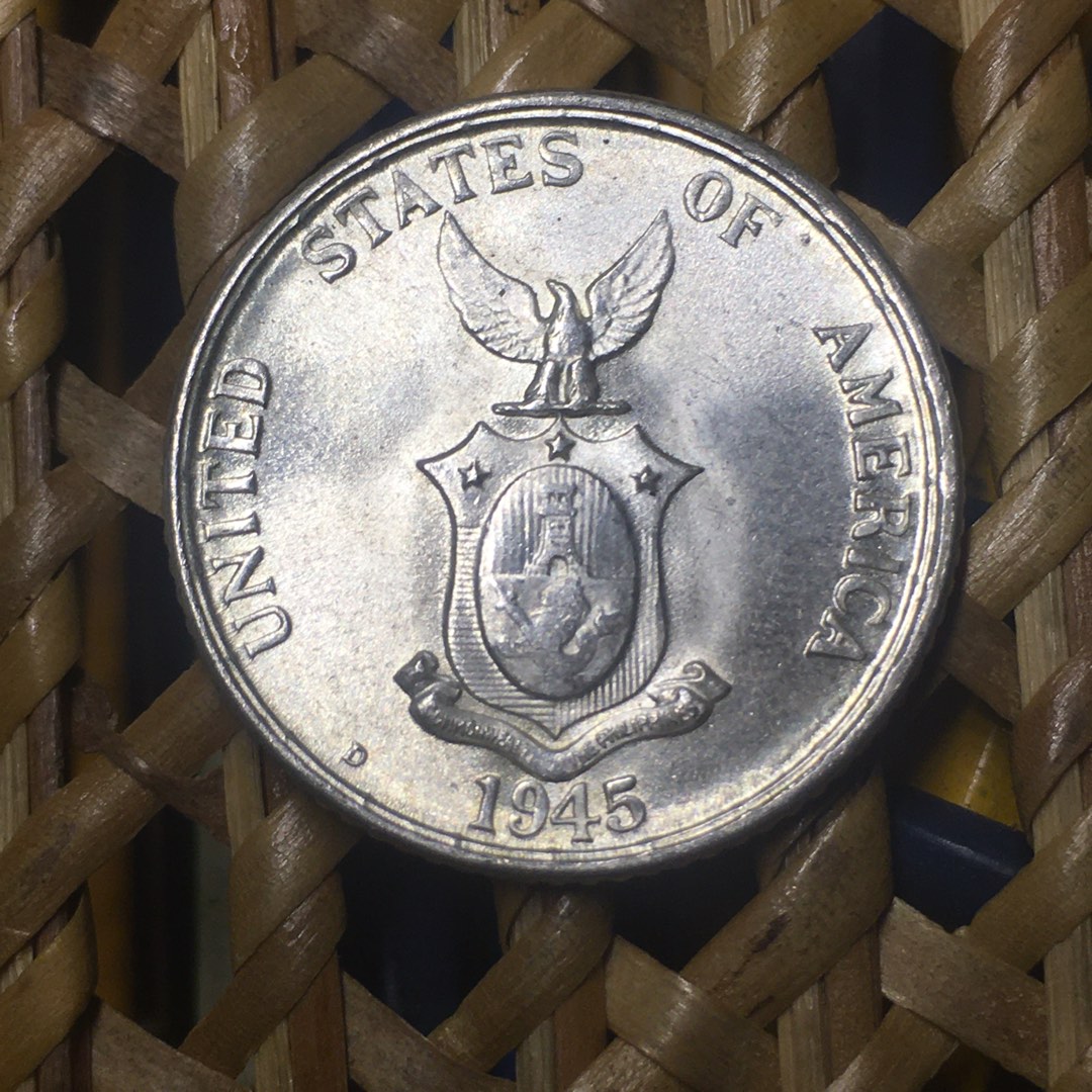 Silver Coin - 1945 USPI Commonwealth 20 centavos, Hobbies & Toys ...