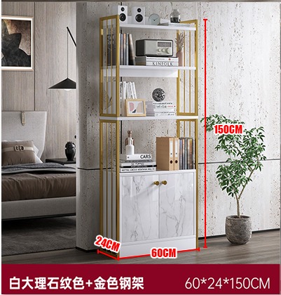 Simple Model White Book Rack Storage Book Cabinet Cash on delivery ...