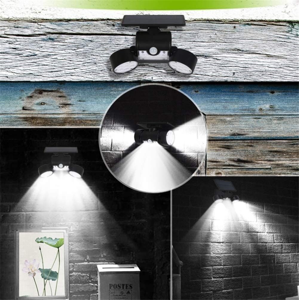 Solar Double Headlight Spotlight, 30 LED 3 Optional Mode, Adjustable ...