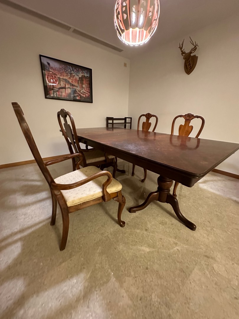 Solid Wood Teak Classic Dining Set [CLEARANCE], Furniture & Home Living ...
