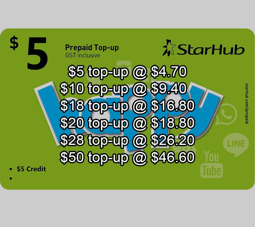 Starhub Prepaid Top Up, Mobile Phones & Gadgets, Mobile & Gadget Accessories, Other Mobile ...