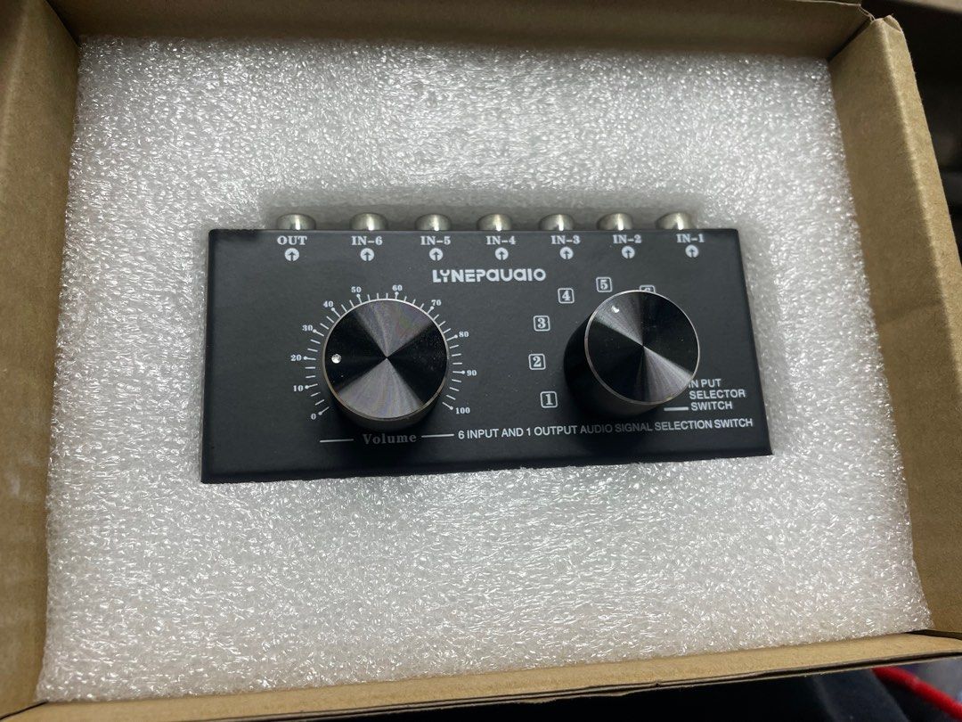 STEREO Manual Sharing Switch BOX 6 Input 1 Output Audio Speaker selector, 音響器材, Soundbar、揚聲器、藍牙 ...
