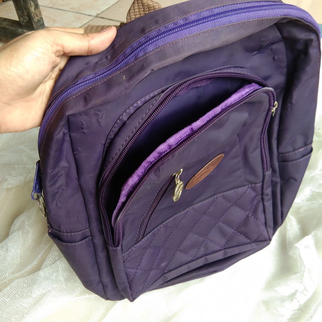 Tas backpack ungu, Fesyen Wanita, Tas & Dompet di Carousell