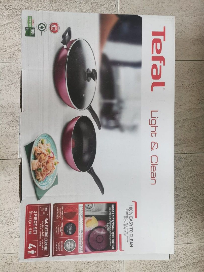 Tefal 32cm wokpan with lid, Furniture & Home Living, Kitchenware & Tableware, Cookware ...