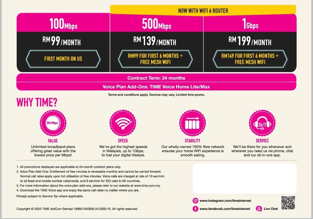 TIME Unifi Maxis Fibre Internet Service, Services, Home Services ...