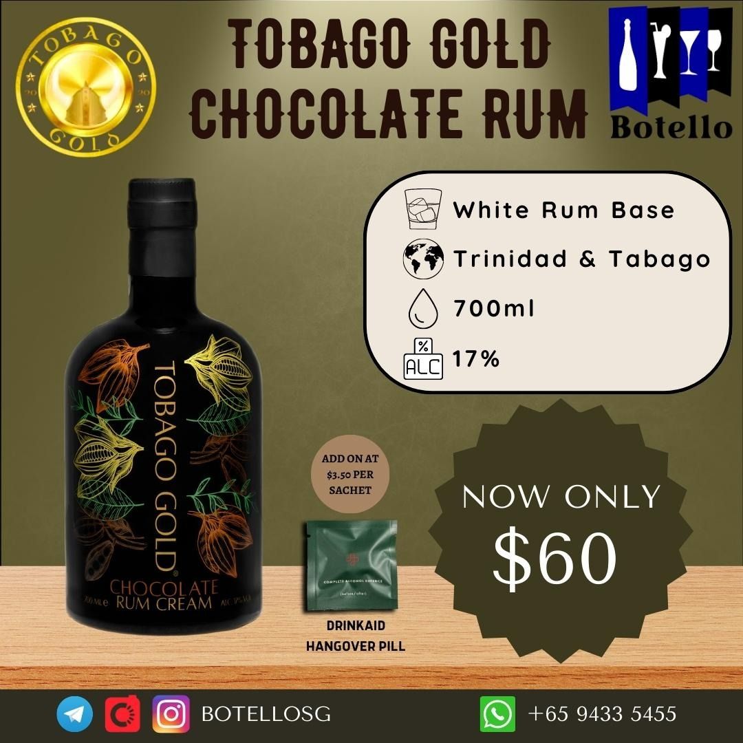 Tobago Gold Chocolate Rum Liqueur / 700ml / Same Day Alcohol Delivery ...
