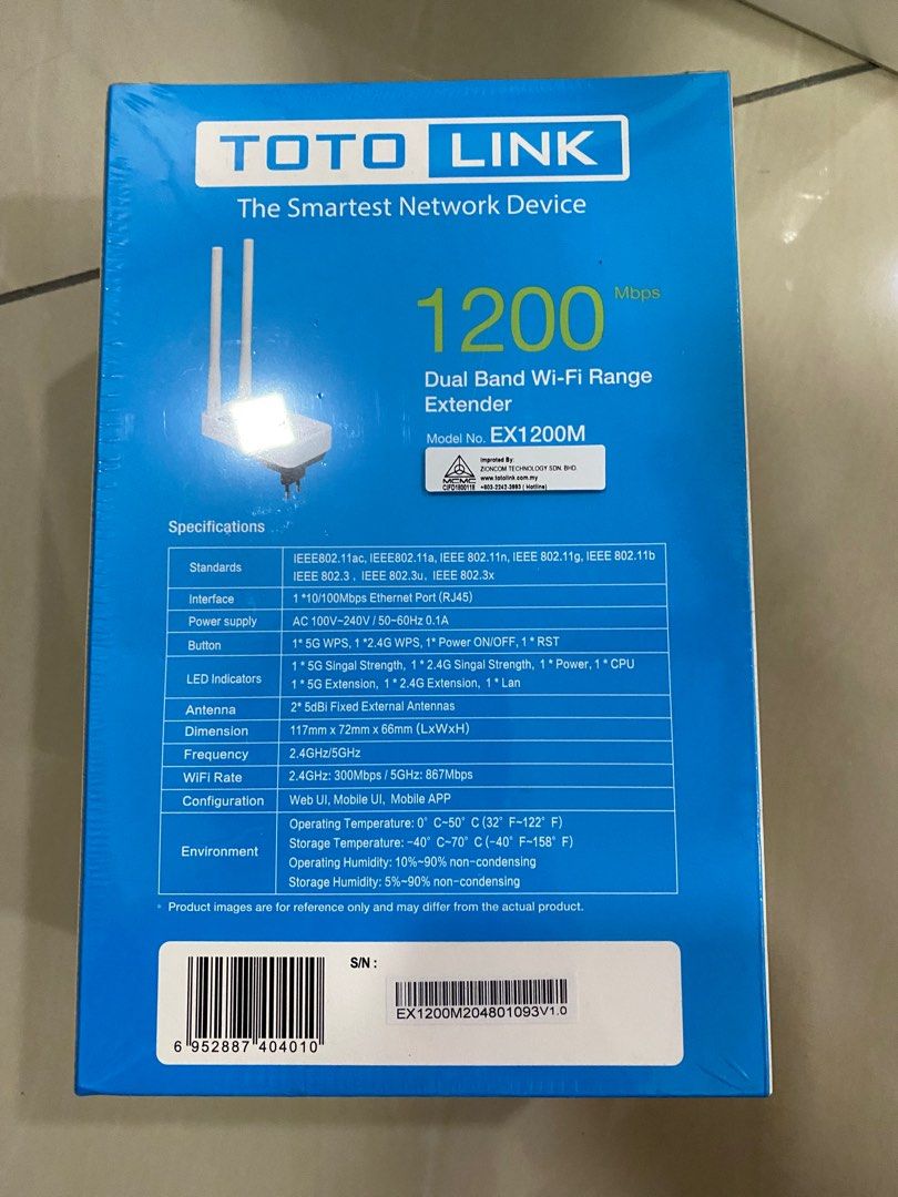 Totolink High Power EX1200M Mimo Wireless Wifi Range Extender/Repeater/AP Mode, Computers & Tech ...