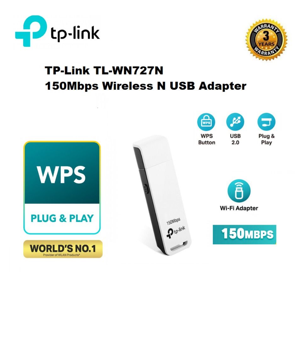 Tp-Link TL-WN727N 150Mbps Wireless N USB Adapter (New), Computers ...