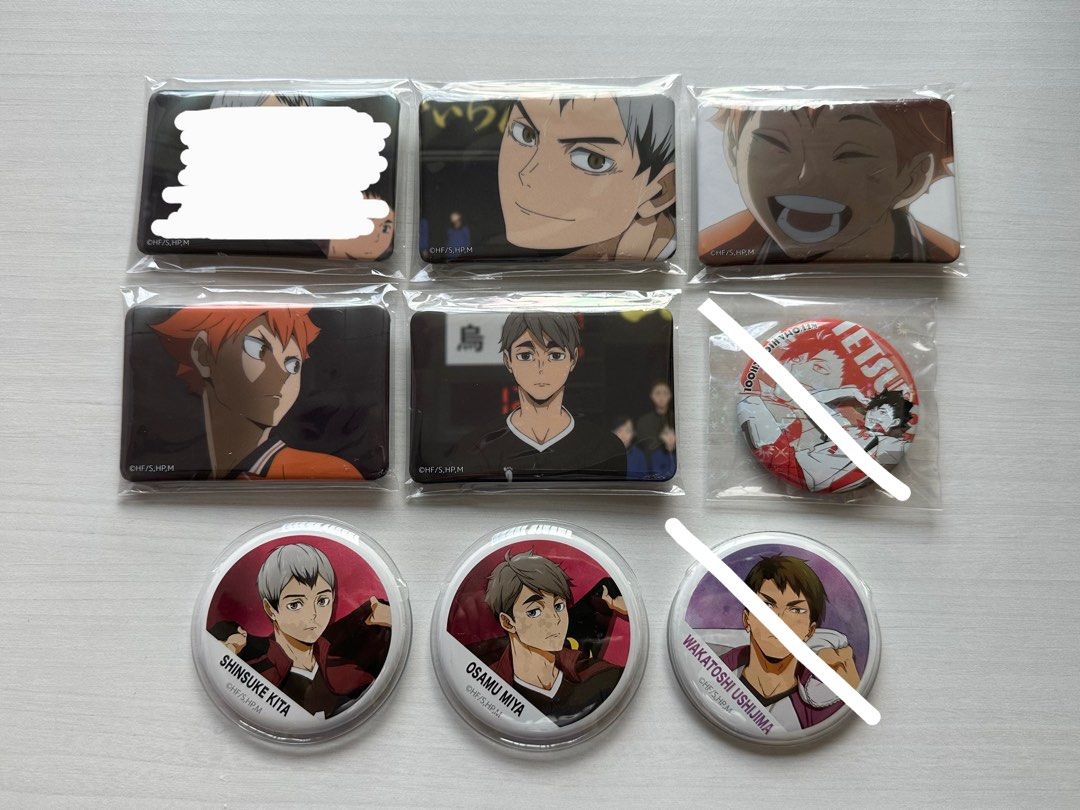 WTS Haikyuu Can Badges Kuroo Kita Osamu Hinata Ushijima, Hobbies & Toys ...