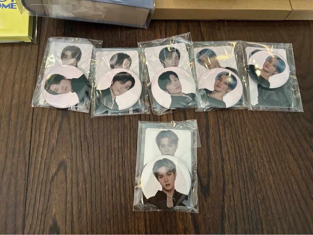 wts nct home pin badge and pc set gacha mark haechan kun jaehyun ...