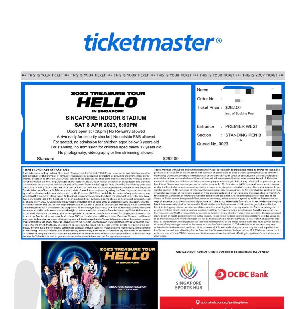 URGENT WTS Treasure Hello tour ticket, Hobbies & Toys, Memorabilia ...
