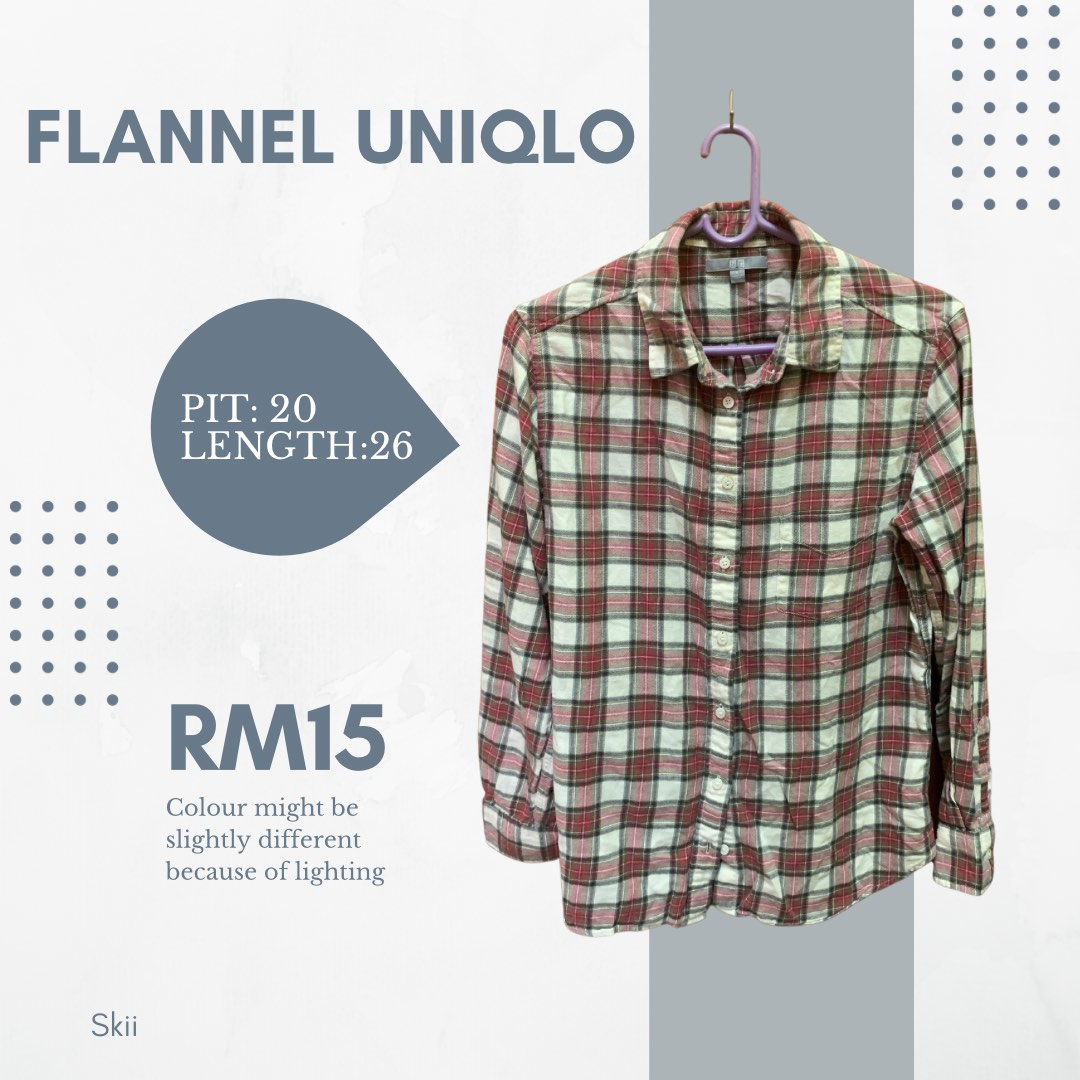 WTS Uniqlo flannel, Women's Fashion, Tops, Shirts on Carousell