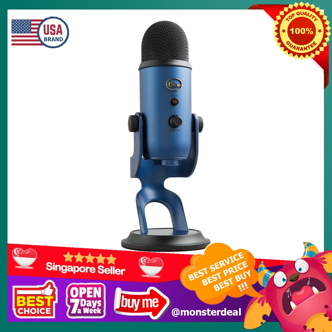 [YBR] Blue Yeti USB Mic for Recording & Streaming on PC and Mac, 3 ...