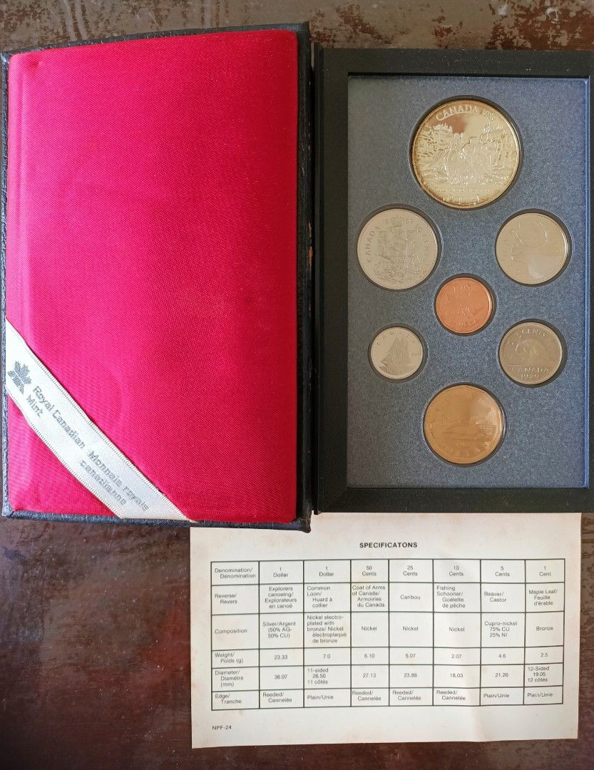 1989 Proof Set of Canadian Coinage in Leather Wallet and Box, Hobbies ...