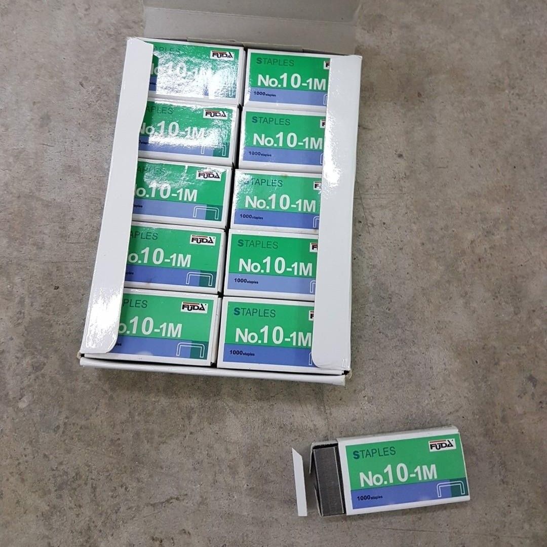 [20 BOXES] FUDA STAPLES BULLET NO 10-1M, Hobbies & Toys, Stationery ...