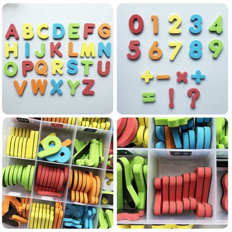 225 pcs Magnetic Alphabet and Numbers, Uppercase Lowercase Foam Fridge ...