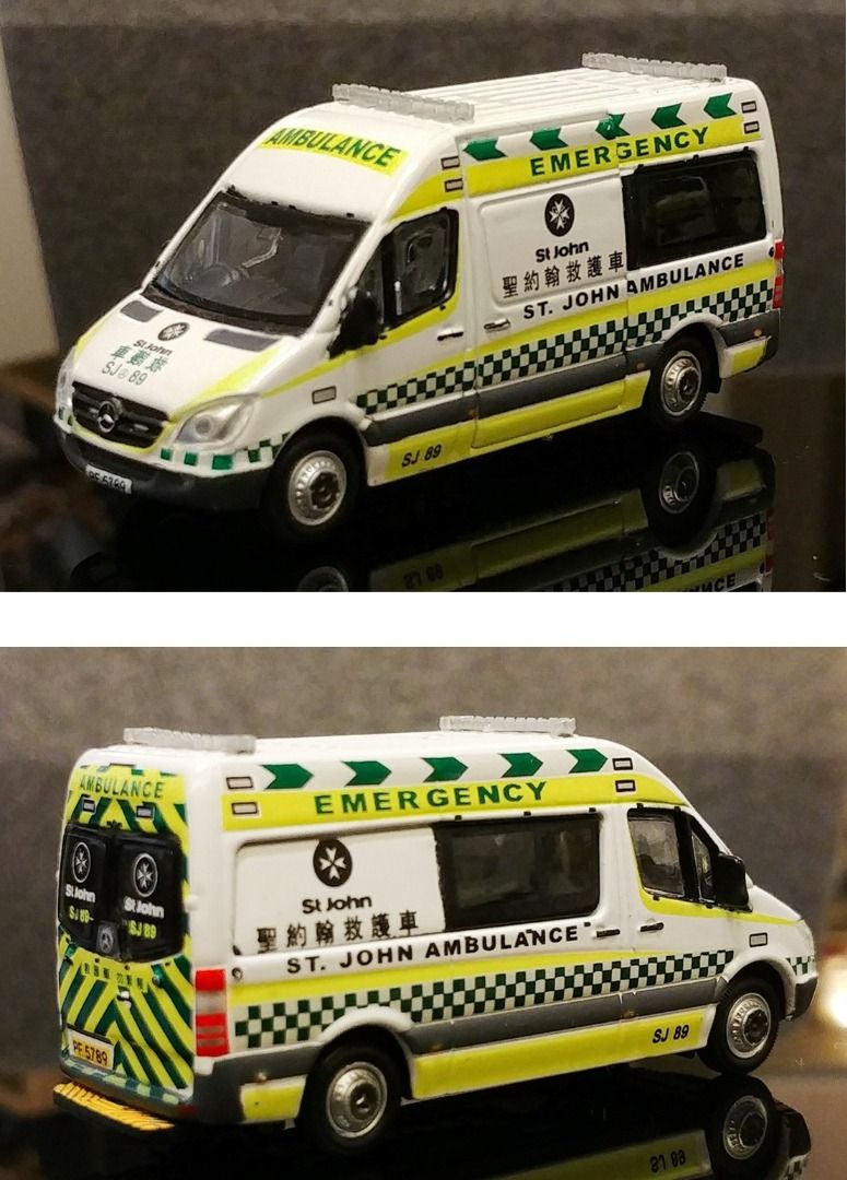 絕版品3合1價可單買 Tiny 微影 113 - (車牌：SJ89) 聖約翰救護車 Mercedes - Benz Sprinter Facelift ATC64312/+/TW10 - 日野 ...