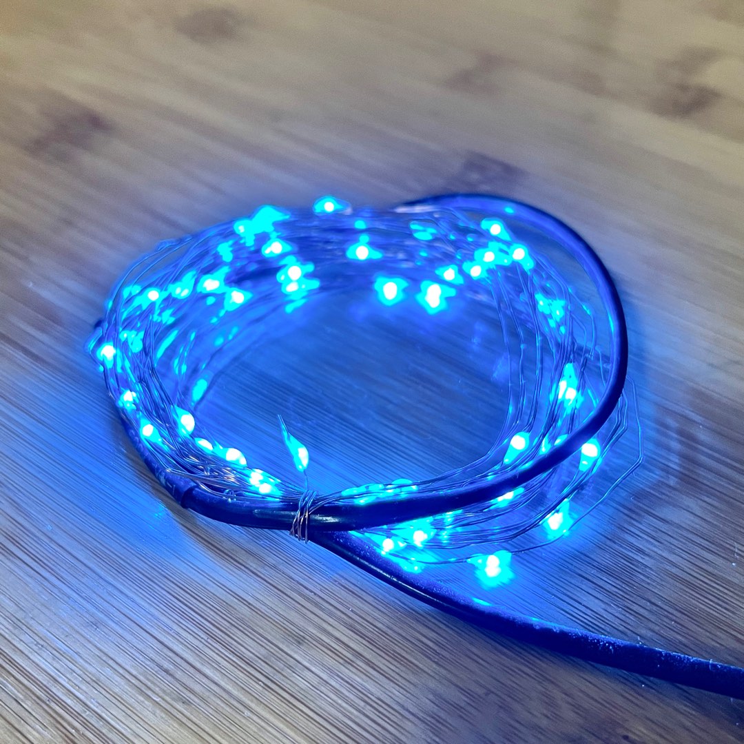 5m blue Fairy Lights USB, Furniture & Home Living, Lighting & Fans ...
