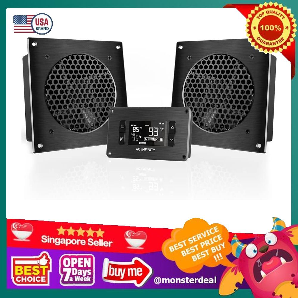 AC Infinity AIRPLATE T8, Quiet Cooling Dual-Fan System 6" with ...