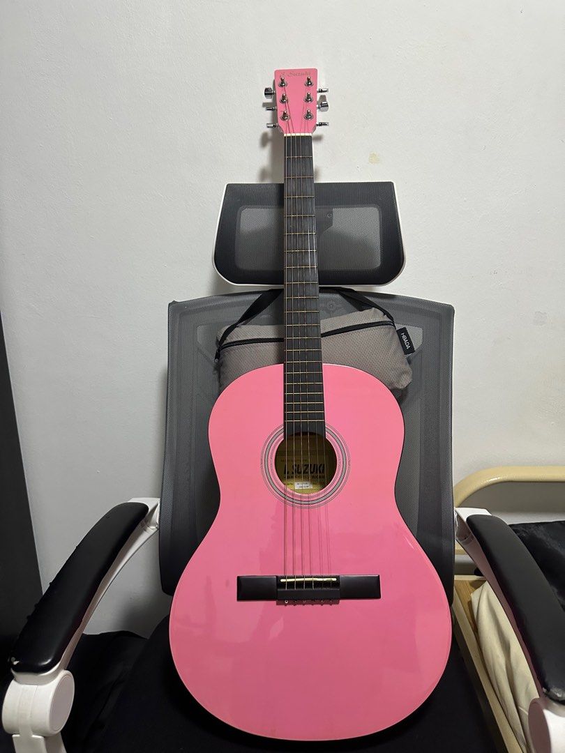 Acoustic Guitar Pink, Hobbies & Toys, Music & Media, Musical ...