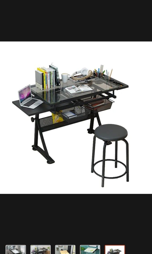 Adjustable drawing table designer desk, Furniture & Home Living ...