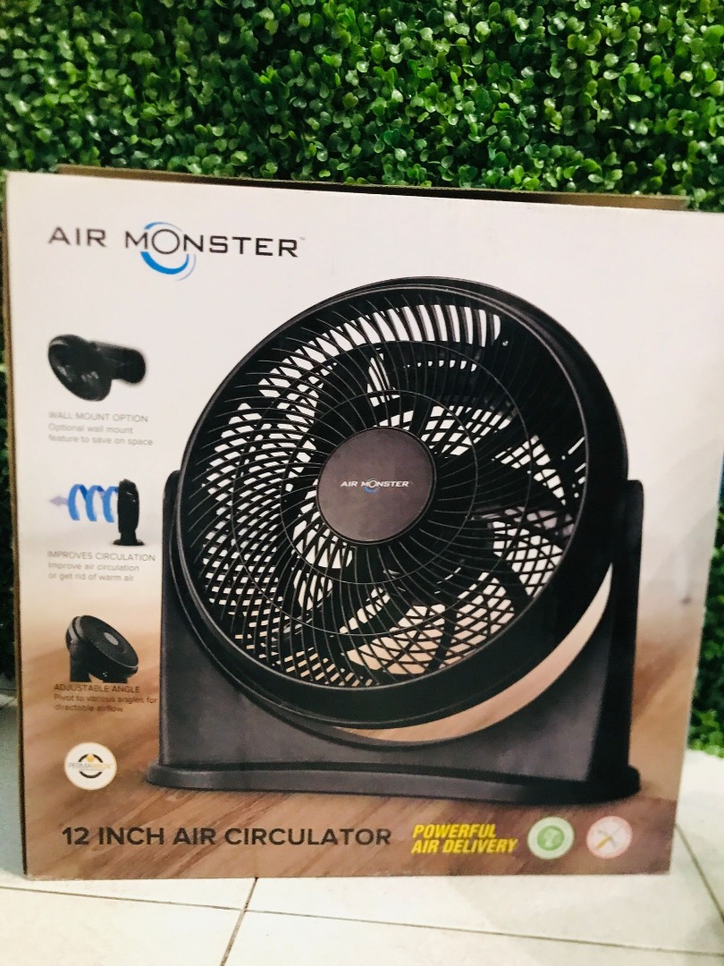 Air Monster 12" Air Circulator Floor Fan, Furniture & Home Living ...