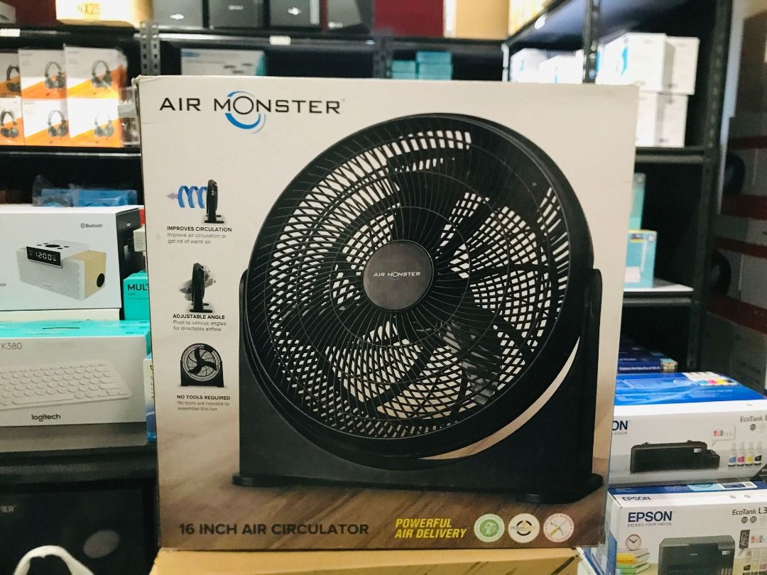 Air Monster 16" Air Circulator Floor Fan, Furniture & Home Living ...