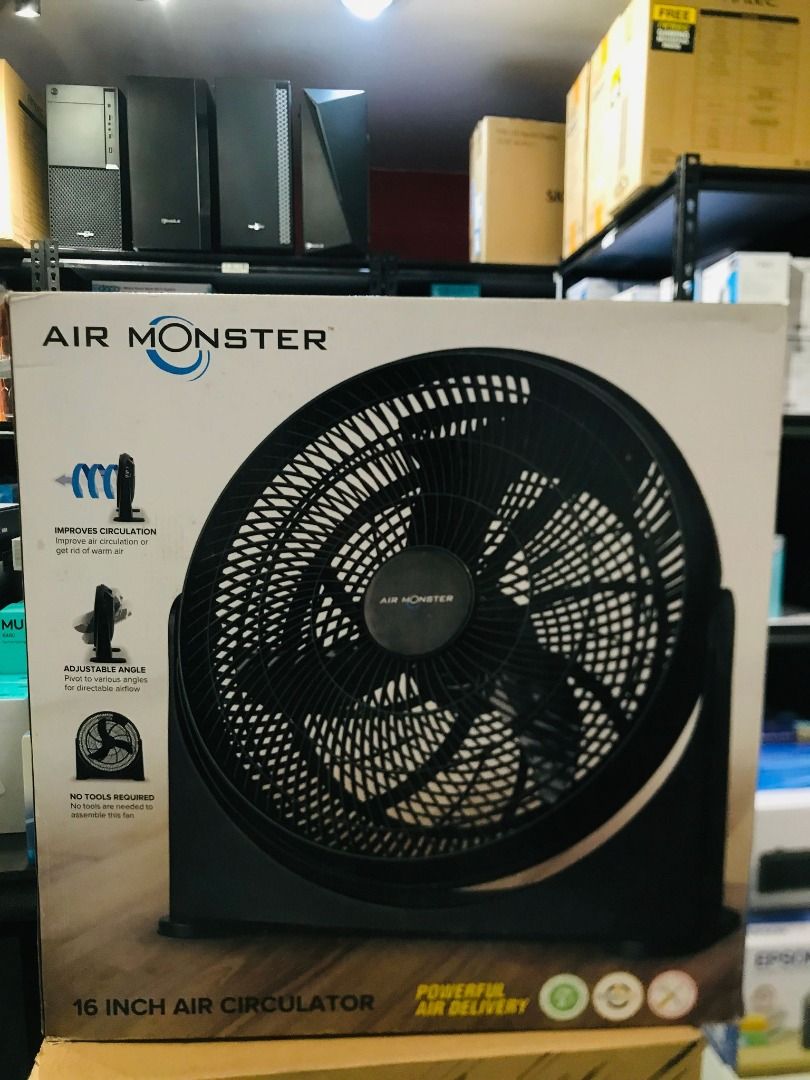 Air Monster 16" Air Circulator Floor Fan, Furniture & Home Living ...