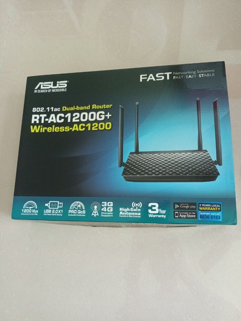 Asus 802.11ac Dual band Router RT-AC1200G+, Computers & Tech, Parts ...