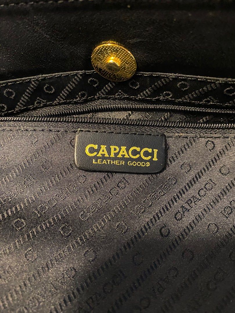 Authentic Capacci Leather Sling Bag - Black Medium Size - on Carousell