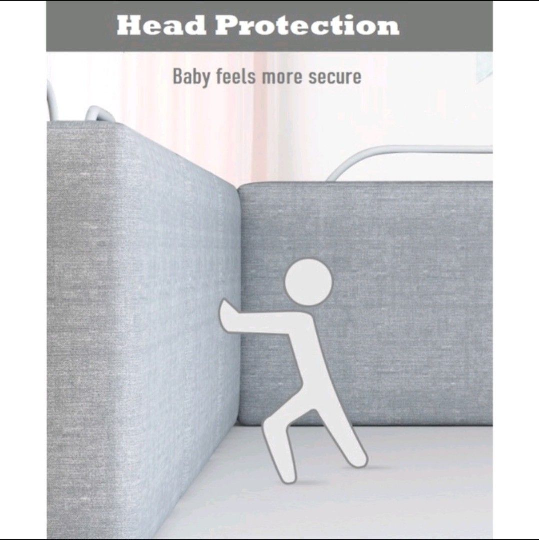 Baby Bed Rail Guard Safety Fence High Bumper bed barrier, Babies & Kids ...