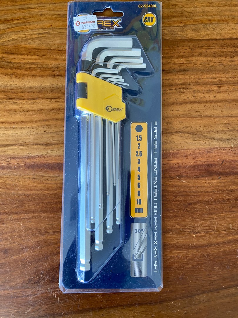 Ball Point Extra Long Arm Hex Key Set 9 Piece Brand New Allen Keys ...