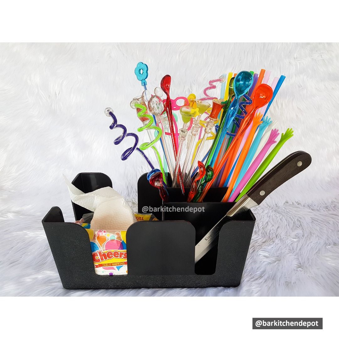 Bar Caddy (Tissue, Straws, Stirrer and Toothpick Organizer Holder ...