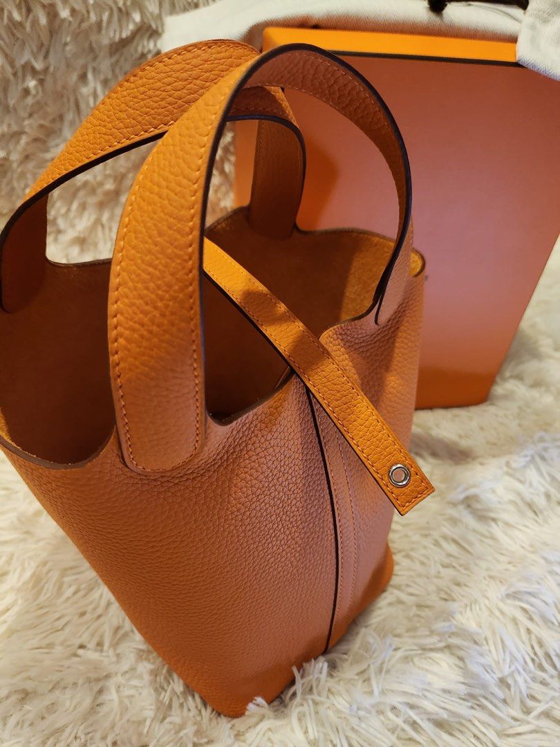 Hermes Picotin 18 in Classic Orange, Luxury, Bags & Wallets on Carousell