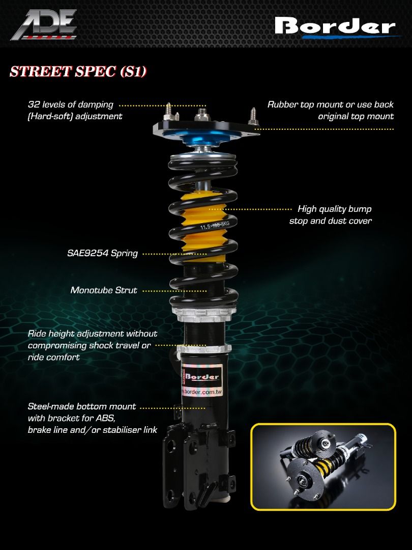BORDER STREET SPEC (S1) COILOVER ON TOYOTA ALPHARD 2.5 HYBRID (AYH30W ...