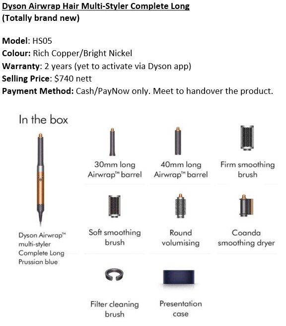 (Brand New) Dyson Airwrap HS05 Complete Long, Beauty & Personal Care ...
