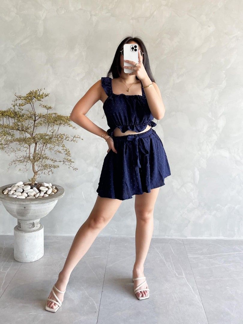 Brand New Navy Blue Cute Summer Coordinates on Carousell
