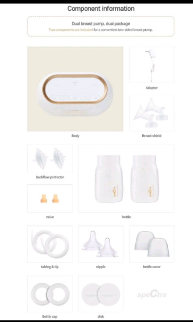 Brand New Spectra Dual Compact Portable Double Breast Pump, Babies ...