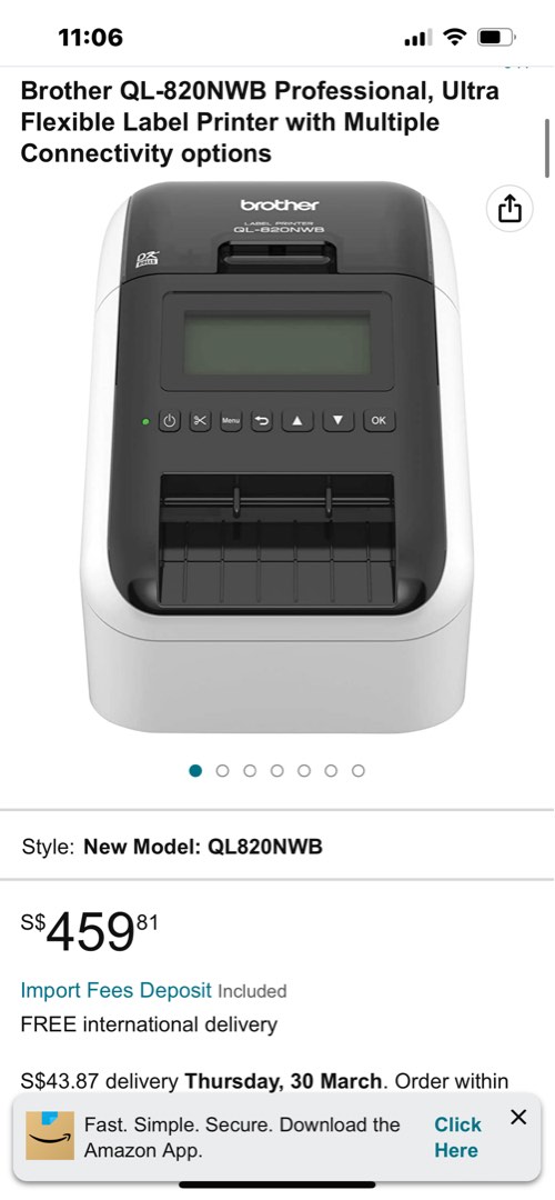 Brother Label printer QL -820NWB, Computers & Tech, Printers, Scanners ...
