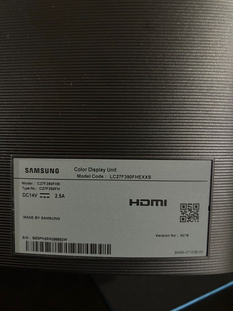 (C27F390F) Samsung 27-inch Curved LED Monitor, Computers & Tech, Parts ...