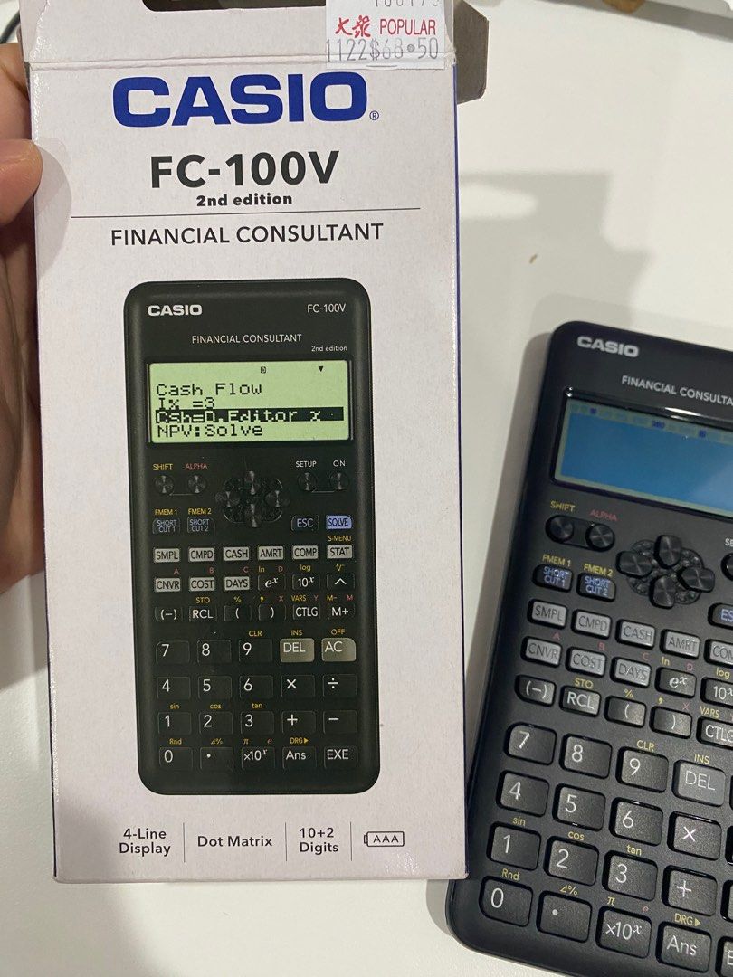 Casio Financial Calculator FC-100V 2nd Edition, Computers & Tech ...