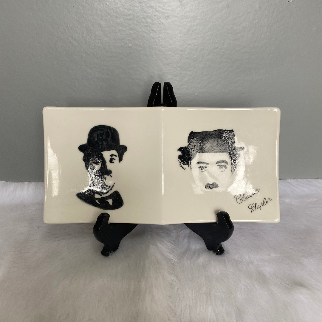 Charlie Chaplin White Black Portrait Ceramic Frame Deocr, Furniture ...