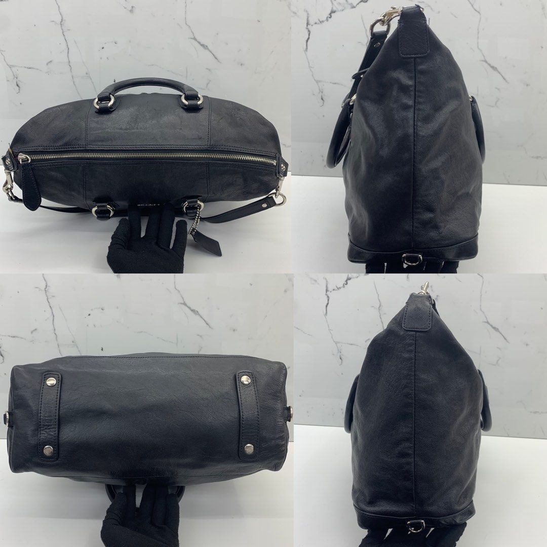 COACH F15447 BLACK LEATHER ASHLEY 2WAY 227029202 *, Women's Fashion ...